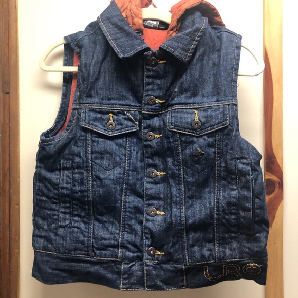 Lrg | Jackets & Coats | Small Lrg Denim Hooded Vest | Poshmark
